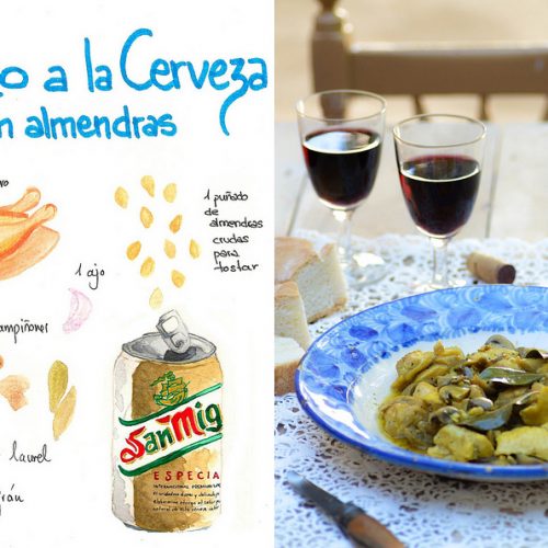 Pollo a la cerveza con almendras y azafrán - GASTROANDALUSI